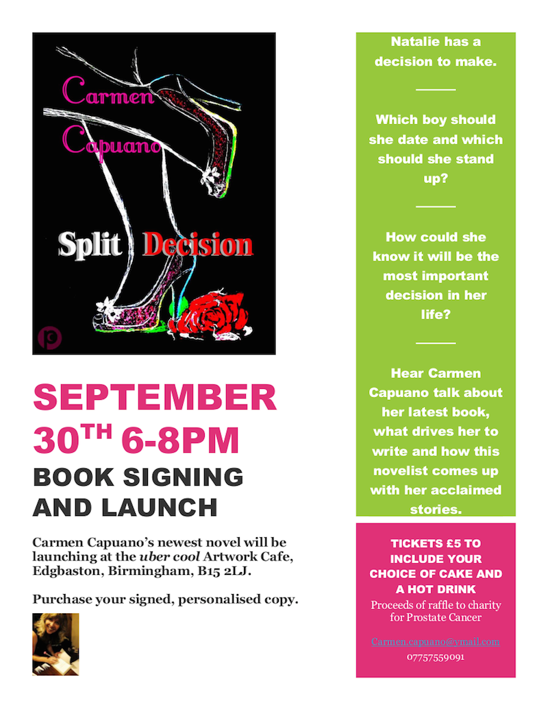 Carmen Capuano’s ‘Split Decision’ print launch! | Bookseeker Literary ...
